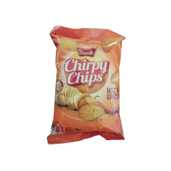 Uswatte Chirpy Chips Hot & Spicy 50g – Premium Spicy Potato Snack ...